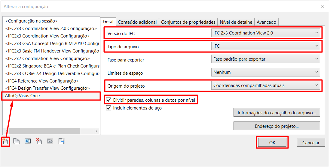 Como exportar o modelo IFC do Revit para o AltoQi Visus Cost Management?